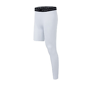 Jonscart One Leg Compression Tights Long Pants Basketball Sports Base Layer Underwear Active Tight