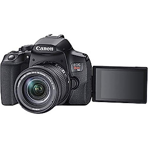 Camera EOS Rebel T8i DSLR Camera w/EF-S 18-55mm F/4-5.6 is STM Zoom Lens + EF 75-300 mm 4-5.6 III Lens Bundle with Wide Angle Lens + Telephoto Lens + 64GB Memory + Case + Tripod + Filter Kit + More