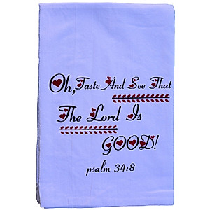 Cotton Kitchen Flour Sack Dish Towels w/Religious Quotes 5 pcs