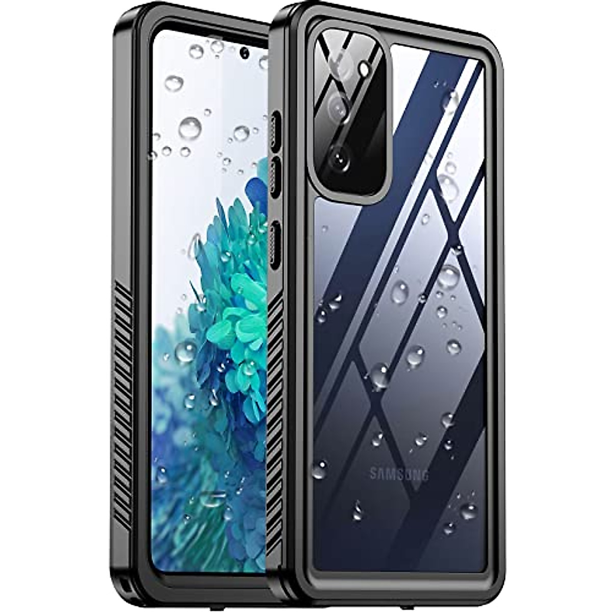 Temdan for Samsung Galaxy S20 FE Case 5G Waterproof, Built in Screen Protector 360° Full Body Heavy Duty Shockproof IP68 Waterproof S20 FE Case for Samsung S20 FE 5G 6.5" Black