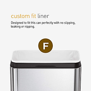 simplehuman 25 Liter / 6.6 Gallon Slim Open Top Small Trash Can, Commercial Grade Heavy Gauge Office Trash Can, Brushed Stainless Steel