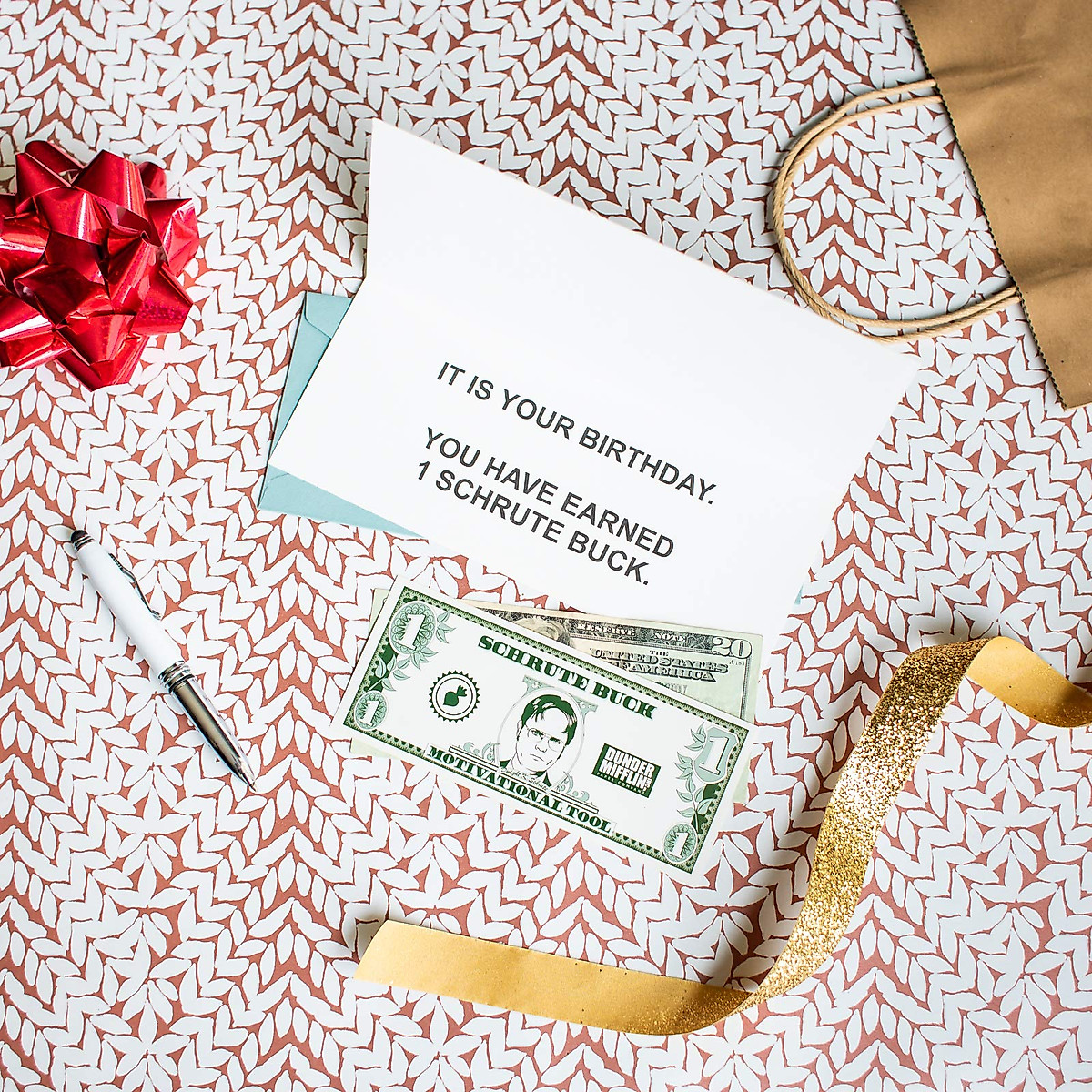 Chillkat Schrute Buck Birthday Card with Sticker, The Office TV Show (1)