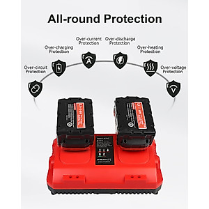 KOOMICY 4Pack 18V 6.0Ah Batteries Replacement for Milwaukee M-18 Battery and 1 Charger Set