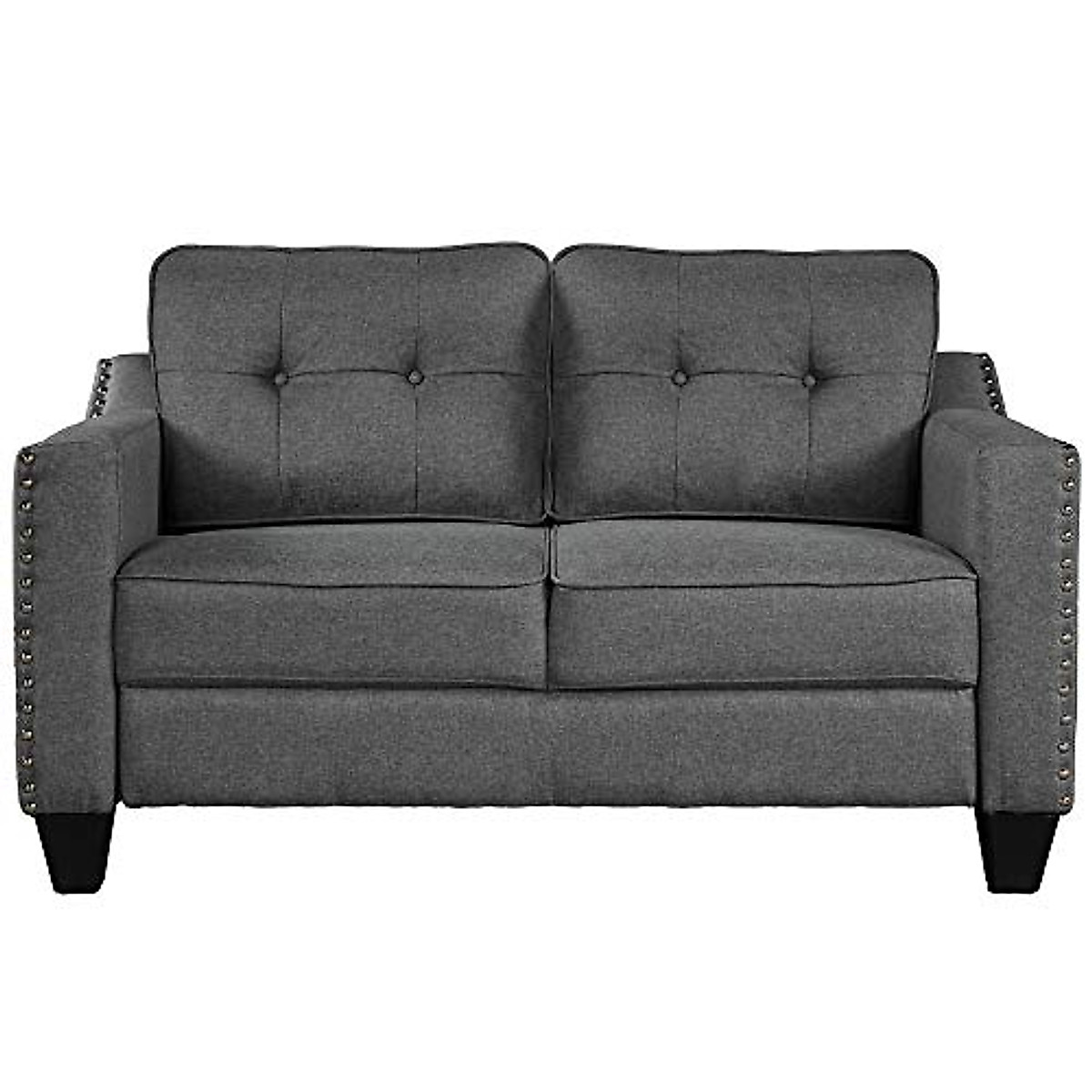 ERYE 3 Pieses Mid-Century Modern Sofa Sets Linen Fabric Tufted Back Sofa&Couch Include 3 Seaters Couch, Loveseat and Armchair with Rivets Rivets for Home Apartment Office Living Room Sets