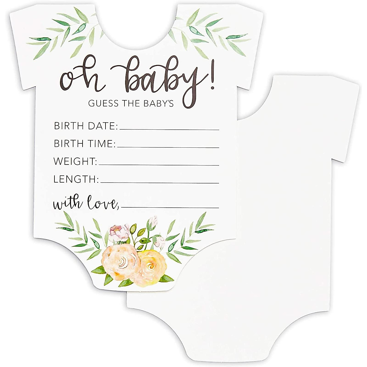 Sparkle and Bash Baby Shower Prediction Cards (5.6 x 5 in, 50 Pack)