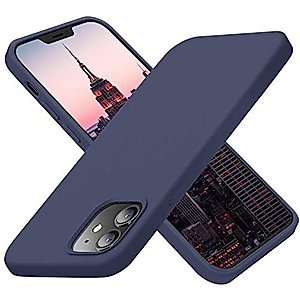 Cordking Designed for iPhone 12 Case, Designed for iPhone 12 Pro Case, Silicone Shockproof Phone Case with [Soft Anti-Scratch Microfiber Lining] 6.1 inch, Navy Blue