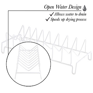 Kitchen Details 8 Section Lid and Plate Organizer | Free Standing | Pot, Pan & Cutting Board Holder | Cabinet Pantry and Countertop Organization | White