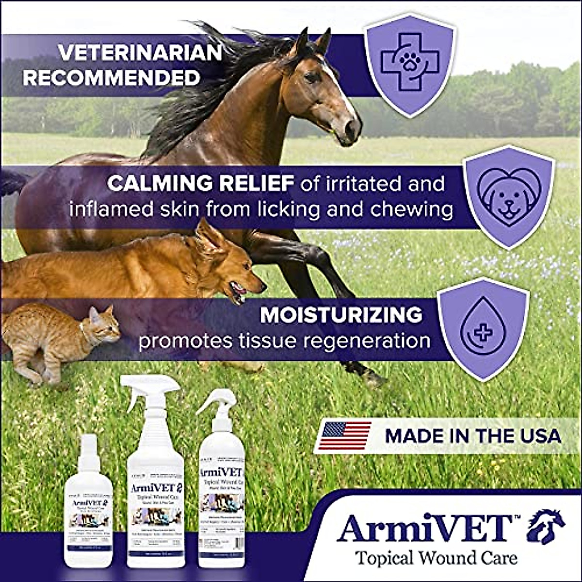ArmiVET Hot Spot Treatment for Dogs and Cats - Hot Spot Spray for All Pets - Also Use for Dog Itch Relief, Dog First Aid, Dog Wound Care and Cat Itchy Skin Relief - Use on Skin, Nose, Ears and Paws