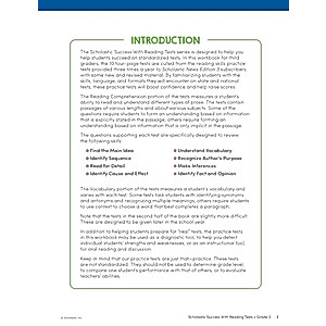 Scholastic Success with Reading Tests Grade 3 Workbook