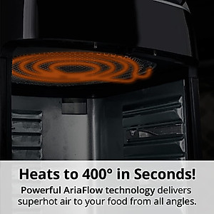 Aria 10 Qt. Touchscreen Air Fryer Oven with Premium Accessory Set and Recipe Book, White