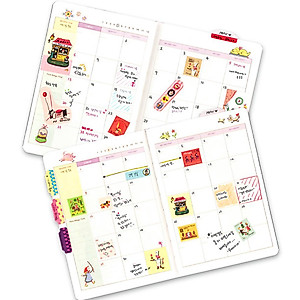 ALIMITOPIA Adhesive Sticker,12 Sheets(240pcs) Stamp Shape DIY Decorative Paper Paster Ornament Mark