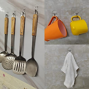 IZAKOV Self Adhesive Hook, for Hanging Self Adhesive Transparent Hook 22 lbs (Maximum), Waterproof Transparent Hook, Hanging Hook for Bathroom, Kitchen, Indoor and Outdoor Home Office, 12Pack