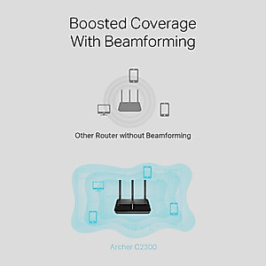 TP-LINK (Archer C2300) AC2300 (600+1625) Wireless Dual Band GB Cable Router, USB 3.0, MU-MIMO (Renewed)