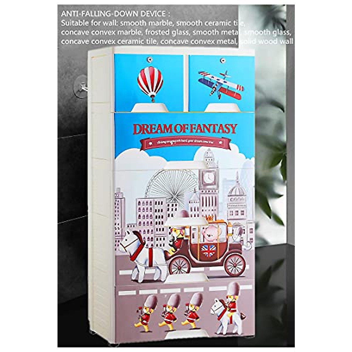 Vividness Plastic Drawers Dresser,Tall Dresser,Sturdy Organizer Unit,Easy Pull Closet Drawers,Storage Cabinet for Clothing,Nursery,Bedroom-6 Drawers (London)