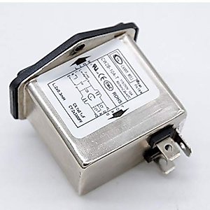 Electrical Equipments Supplies - power emi filter emi power filter with Fuse Socket 2-in-1 Single Safety 125/250v 1 order65292;anti-interference Suppressor Power - (Color: Silver, Pins: CW2B-06A-T)