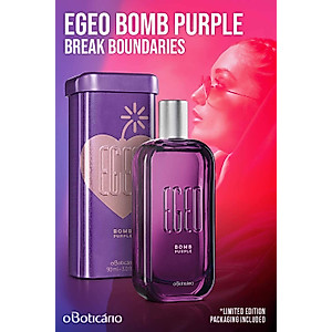 EgeoBomb Purple Eau de Toilette by O Boticario | Womens Long Lasting Perfume | Warm & Sweet Perfumes for Women (3 fl. oz.)