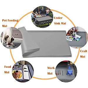 Griddle Mat for Blackstone Heavy Duty Durable Food-grade Silicone Griddle Cover Protect from Water, Insects, Debris and Rust (28" Grey)
