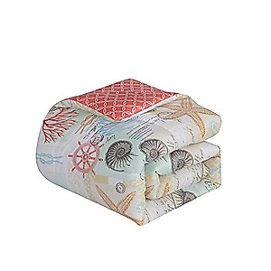 Geneva Home Fashion Belize 8-Piece Bed in a Bag Set, King, Coral