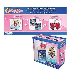 ABYSTYLE Sailor Moon Gift Sets Include Ceramic Coffee Tea Mug, Keychain, and Journal Anime Manga Drinkware Home &Kitchen Essentials Dishwasher and Microwave Safe (3 Pcs.)