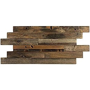 Timber Brown 11.81 in. x 23.62 in. x 10mm Wood Mosaic Wall Tile Sample