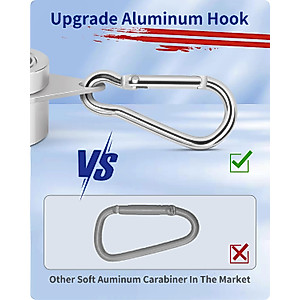 BonyTek 2 Pack Aluminum Alloy Flag Pole Rings, 360 Degree Rotating Flagpole Flag Mounting Rings Spinning Flag Pole Kit with Carabiner for 0.75-1.00 Inch Diameter Flagpole (Φ 1 inch, Silver)
