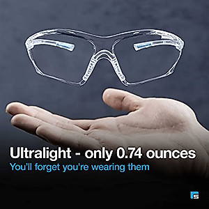 SolidWork Safety Glasses Clear Lens with Side Shields, Anti Fog, Anti Scratch, Anti-Glare, Protective Eyewear for Men & Women