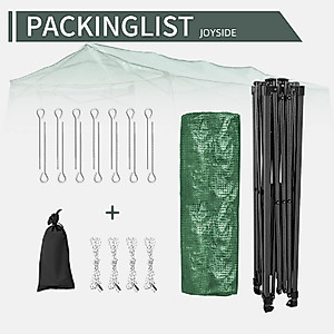 Joyside Walk-in Greenhouse 8.5 Ft x 11 Ft Pop-up Outdoor Green House Plant Gardening Canopy, Roll-up Zipper Entry Doors and 2 Large Roll-Up Side Windows with Garden Hand Shovel(Large, Green)