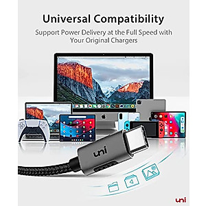 USB C to USB C Cable, uni 100W Type C to Type C Fast Charging Cable [20V/5A] Braided USB C Cable for MacBook pro, iPad pro, Dell 10ft/3 Meters 2 Pack