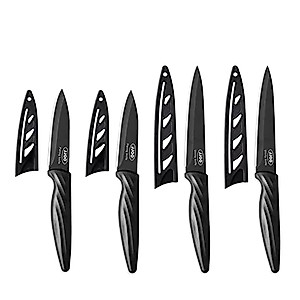 JJOO Paring knife, 8 PCS Paring Knives With Sheath, 4 & 4.5 inch Fruit and Pairing Knife, German Steel Kitchen Knife, Paring Knife Set for Home and Restaurant