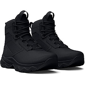 Under Armour Men's Stellar G2 6" Lace Up Boot, (001) Black/Black/Pitch Gray, 8