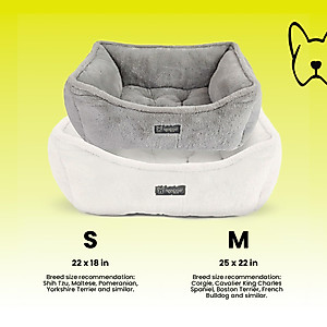 NANDOG Super Cloud Reversible Pet Bed in Light Grey - Ultra Soft Micro Plush Fabric - Cozy & Modern Design - Perfect for Cats & Small/Medium Dogs