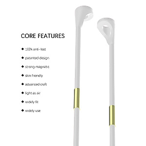 cobcobb SAFTEE Wireless Earbuds Anti-Lost Strap Magnetic Cord for Stemmed Wireless Headphone Airpods 3rd 2nd Generation Pro 2 1 TOZO Bose JBL Beats Skullcandy Samsung(White 2Pack)