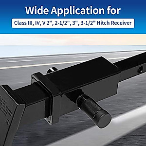 METOWARE Trailer Hitch Lock Hitch Receiver Pin Lock Fits 2”- 3-1/2" Receiver Class III IV V Hitches with 5/8" Dia 4” Lock Pin and 8 Anti-Rattle Rubber O-Rings Receiver Hitch Lock (1 Pack)