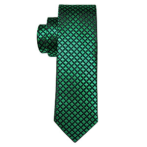 Barry.Wang Necktie Boy Silk Plaid Tie Set Father and Son Check Tie Set Hanky Engagement