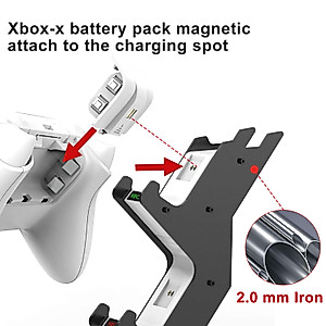 Dual Charging Station Dock for Xbox Series X|S, Fast-Speed Wireless Controller Charging Dock/Headset Controller Stand- Included 2x850 mAh Rechargeable Battery Packs (White)