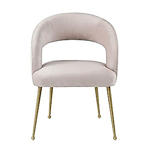TOV Furniture Rocco Mid Century Modern Glam Dining Chair, 23.6", Blush