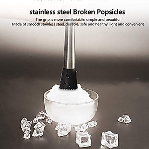 2PCS Muddler for Cocktails Set, 8" Drink Muddler Set Long Muddler Old Fashioned Stainless Steel Muddler Mojito Muddler Ice Crusher Bartender Tool for Bars Bartender Accessories Home Bar Tools Set