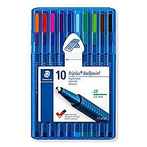 STAEDTLER 437 XBSB10 Triplus Ballpoint Pen - Multi-Colour (Pack of 10)