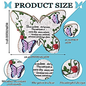 Those We Love Don't Go Away Garden Decor Garden Memorial Stones Memorial Garden Plaque Memorial Gifts for Loss of Mother Butterfly Garden Decor Stepping Stone Outdoor Memorial Plaques for Outdoors