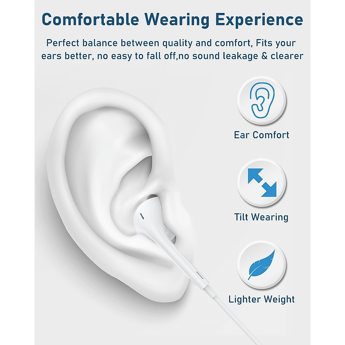 Apple Earbuds with Lightning Connector [Apple MFi Certified] Headphones Built-in Microphone & Volume Control, Noise Isolating Earphones for iPhone 14/13/12/11 Pro Max/XR/X/SE/8P/8/7P/7-All iOS System