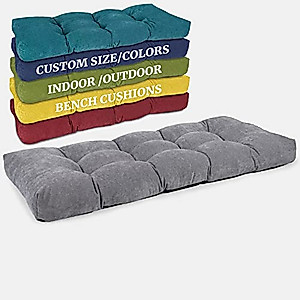 Millsilo Custom Bench Cushions for Indoor/Outdoor Furniture, Thicken Window Piano Wicker Dining Memory Foam Seat Cushion, Durable Swing Cushions Loveseat Cushions Entryway Daybed Cushion
