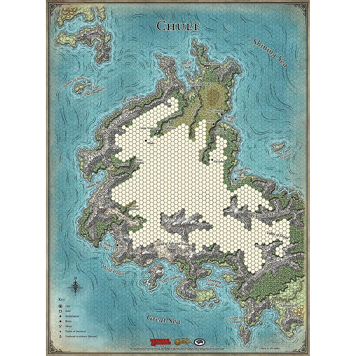 Gale Force Nine Dungeon & Dragons Tomb of Annihilation Map Set (4-Maps), Multicolor