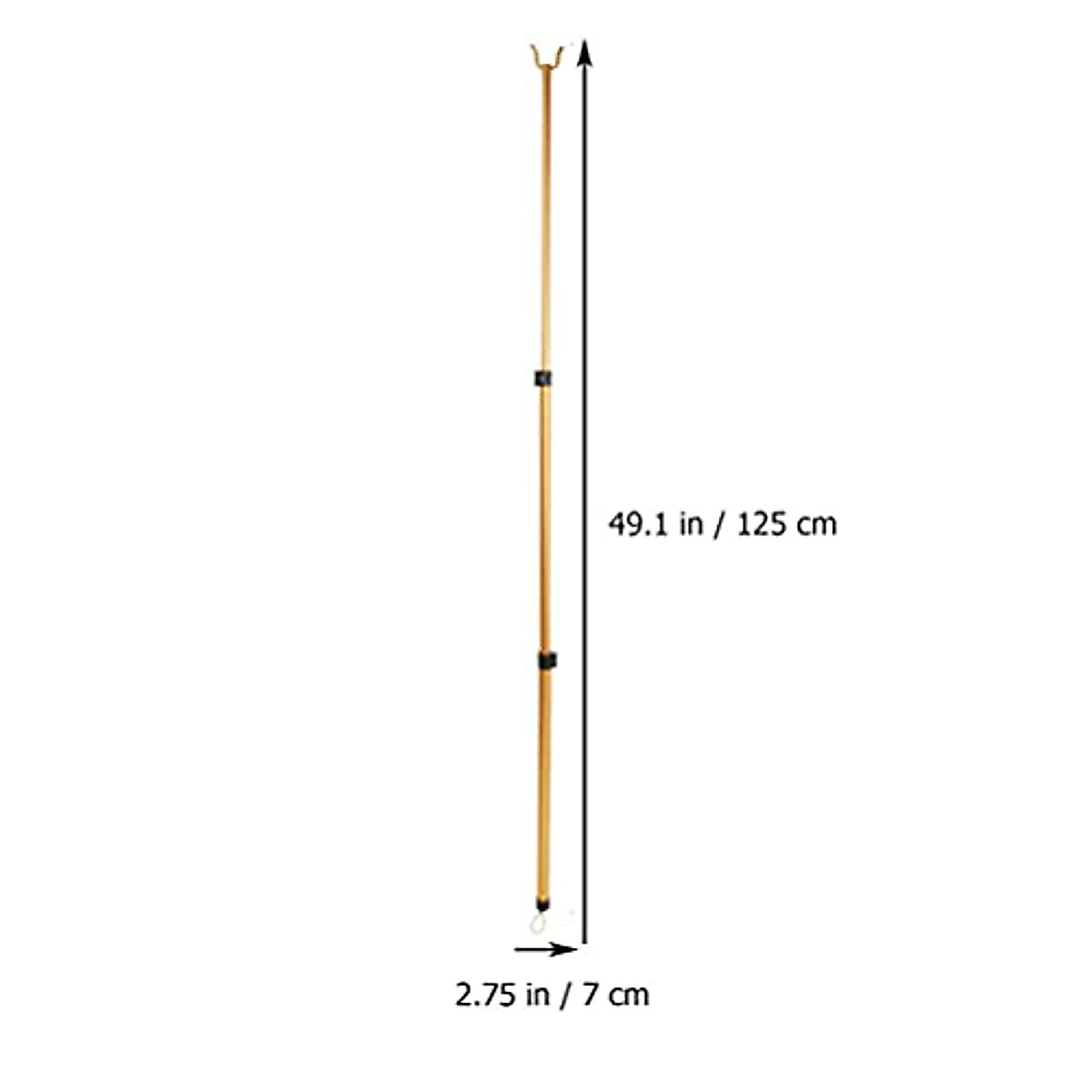 DOITOOL Hanger Retriever Pole with Hook- Adjustable 49in High Reach Closet Pole- Extendable Garment Hook Reaching Stick Pole to Easily Reach Clothes ( Golden )