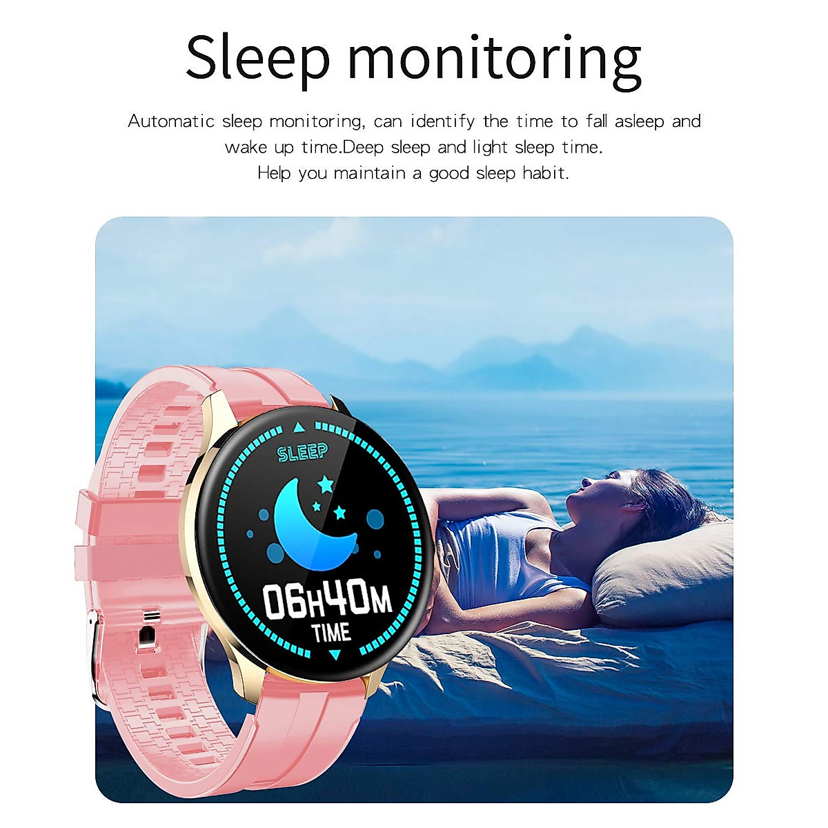 SYSMARTS Fitness Trackers,Health Sports Smart Watch with Heart Rate & Sleep Monitor,Calorie Step Counter,1.3" Touch Screen,IP68 Waterproof Pedometer Activity Trackers for Women Men (Rose Pink)