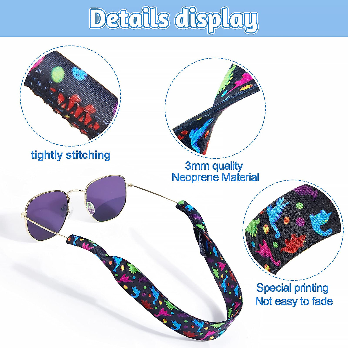 Weewooday 4 Pieces Kids Eyeglass Strap Glasses Holder Sunglasses Lanyard Retainer