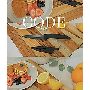 Code Master 4-inch Paring Ceramic Knife With Black Handle and Black Blades Cover and Gift Box Included