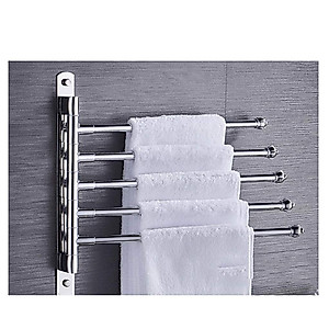 CHUNYU Bathroom Towel Rack Rod Stainless Steel Towel Holder Wall Mounted Storage Shelf with Hook Rotatable Kitchen Towel Hanger