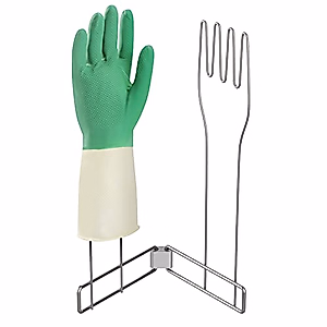 KORRTFID Kitchen Glove Holder,Stainless Steel Glove Rack,Kitchen Vertical Glove Support Multi-Purpose Glove Drain Rack,Collapsible Glove Drying Stand,Rubber Glove Drying Rack,Mitten Rack(Large)