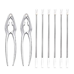 Household Tools Stainless Steel Set 8pcs Lobster Crackers and Picks Set Walnut Opener Crab Leg Tools Stainless Steel Seafood Crackers Forks Nut Set Zinc Alloy Household Tool Set