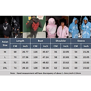 SOIIVRU Y2k Spider Web Print Full Zip Casual Fashion Sweater Hoodie Front and Back (Pink,M,Unisex Adult,Unisex,Adult,US,Alpha,Medium,Regular,Regular)